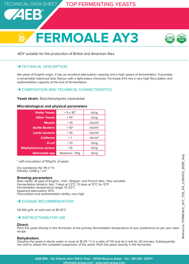 AEB Fermoale AY3 - 500g - Pro Brew Supply